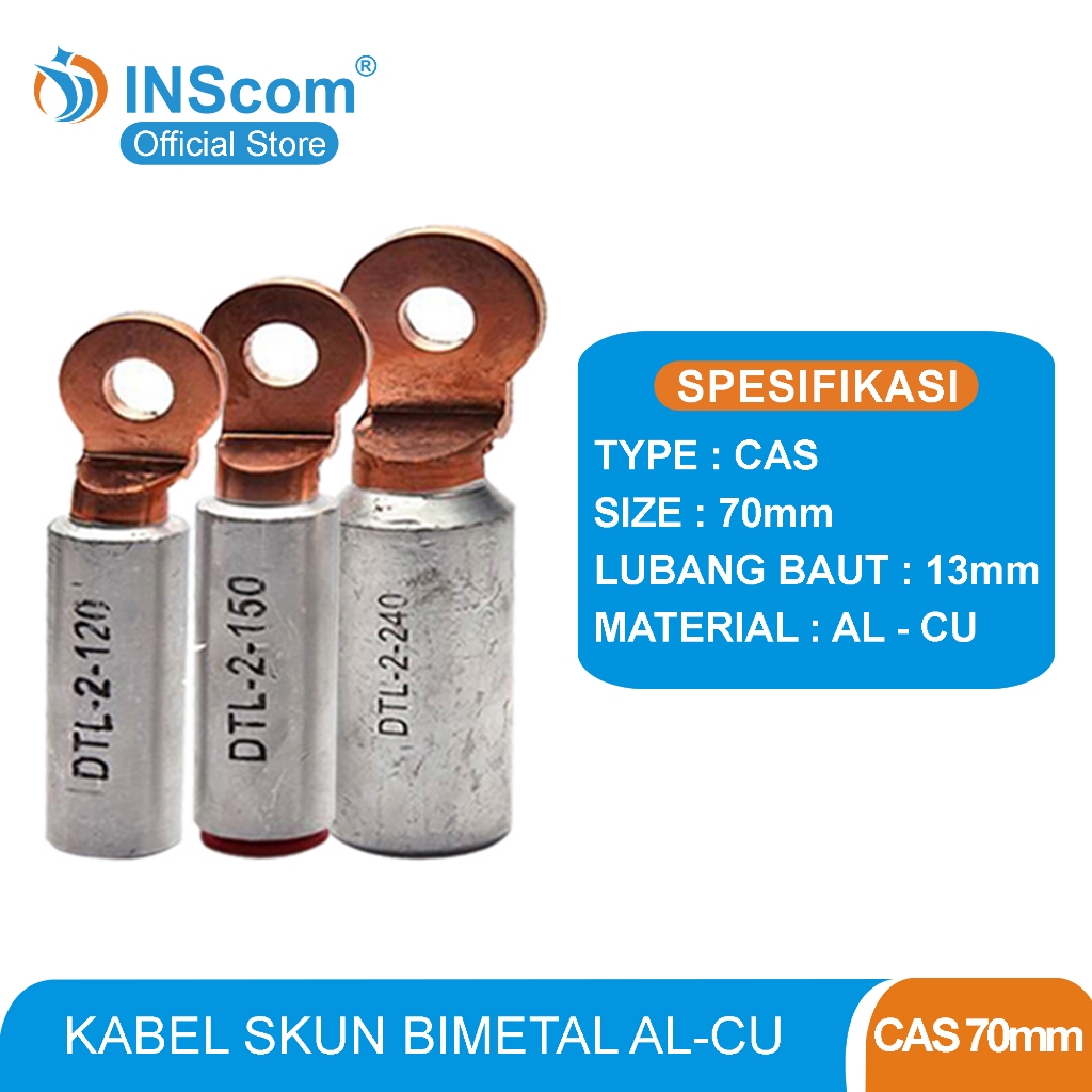 Jual KABEL SKUN BIMETAL ALCU DTL-2 70mm / CABLE LUG ALCU DTL 70mm ...