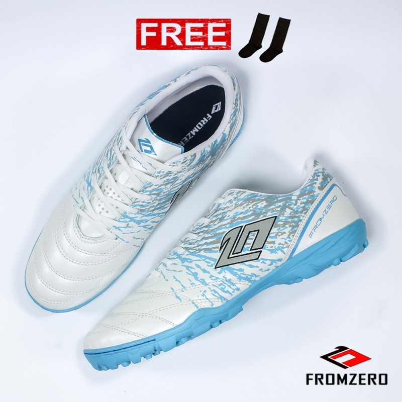 Jual Fromzero - Sepatu Futsal Fromzero Starkia Xtervolt IN White blue Original | Shopee Indonesia