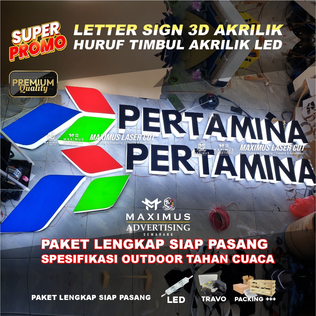 Jual PROMO!!! HURUF TIMBUL AKRILIK LED LETTER SIGN AKRILIK 3D CUSTOM ...