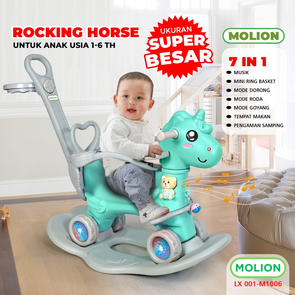 Jual MOLION SNI Mainan Kuda Kudaan Rocking Horse 3in1 Ride On Deer ...