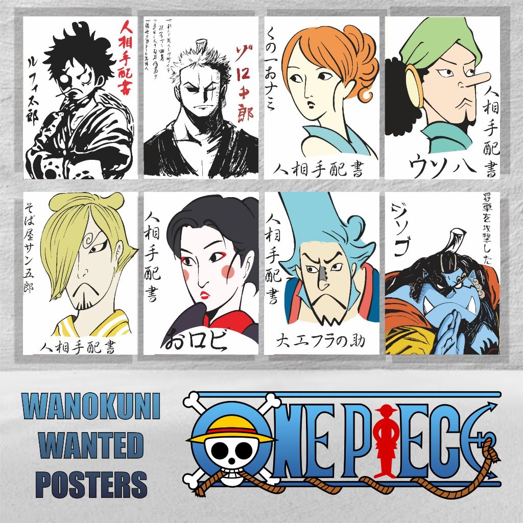 Jual Wanted Poster Buronan Straw Hat Pirates Crew Wanokuni Anime Manga ...