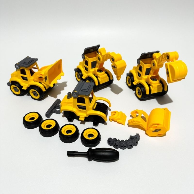 Jual Mainan Mobil Anak Truck Konstruksi DIY Bongkar Pasang 1 Set Isi ...