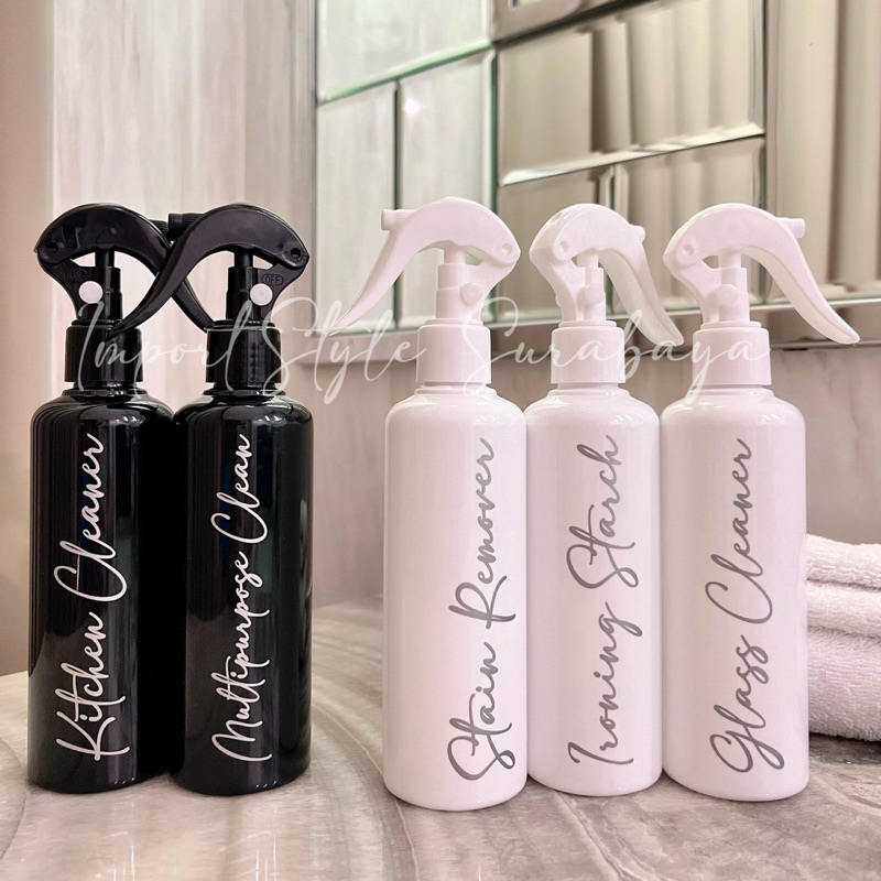 Jual botol SPRAY HITAM / PUTIH GLOSSY 250ml SILVER CHIC . aesthetic ...