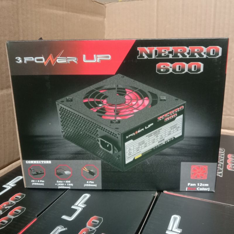 Jual POWER SUPPLY CPU POWERUP NERRO 600W 12CM FAN | Shopee Indonesia