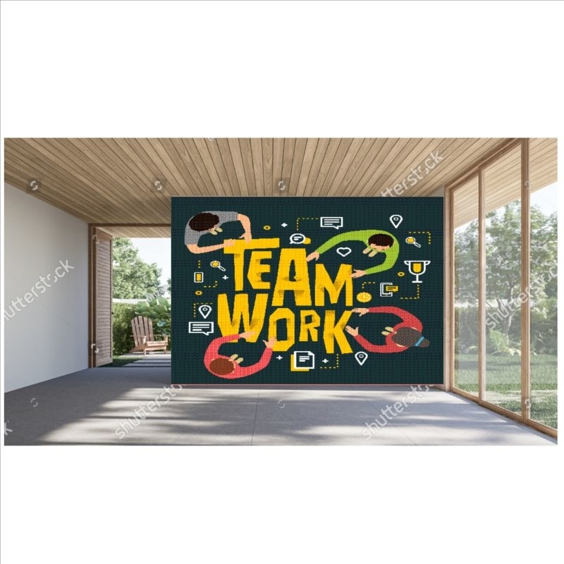 Jual WALLBANNER/WALLPAPER GB.TEAM WORK HIJAU cocok buat dinding kantor ...