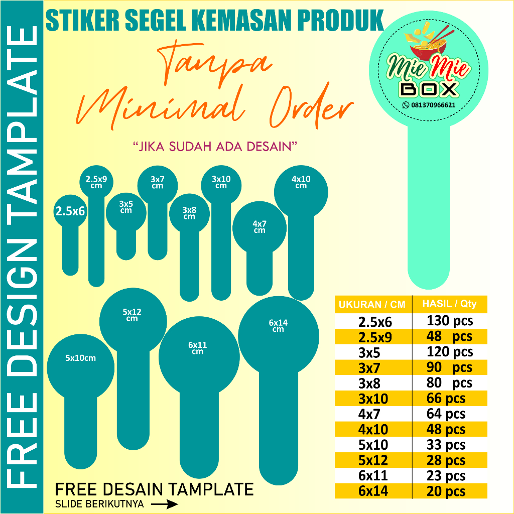 Jual CETAK Stiker Pengunci Tutup Kemasan / stiker segel / stiker label ...