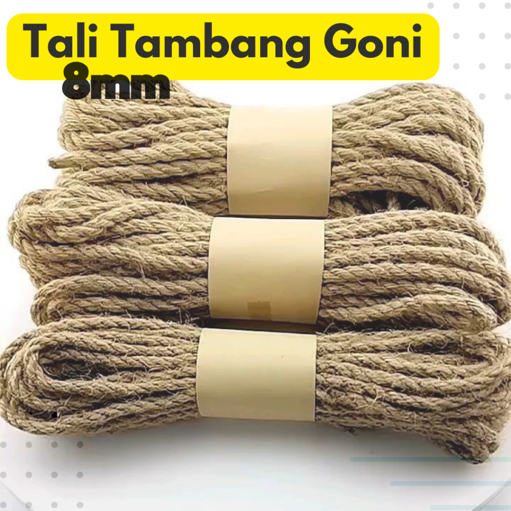 Jual Tali Tambang Goni Meteran 8mm Tali Garukan kucing Tali tambang ...