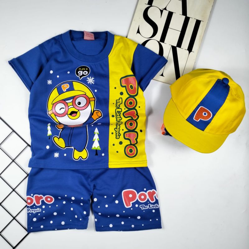 Jual STELAN BAJU ANAK CEWEK COWOK LENGAN PENDEK TRENDING TERBARU TEMA PORORO PINGUIN | Shopee ...