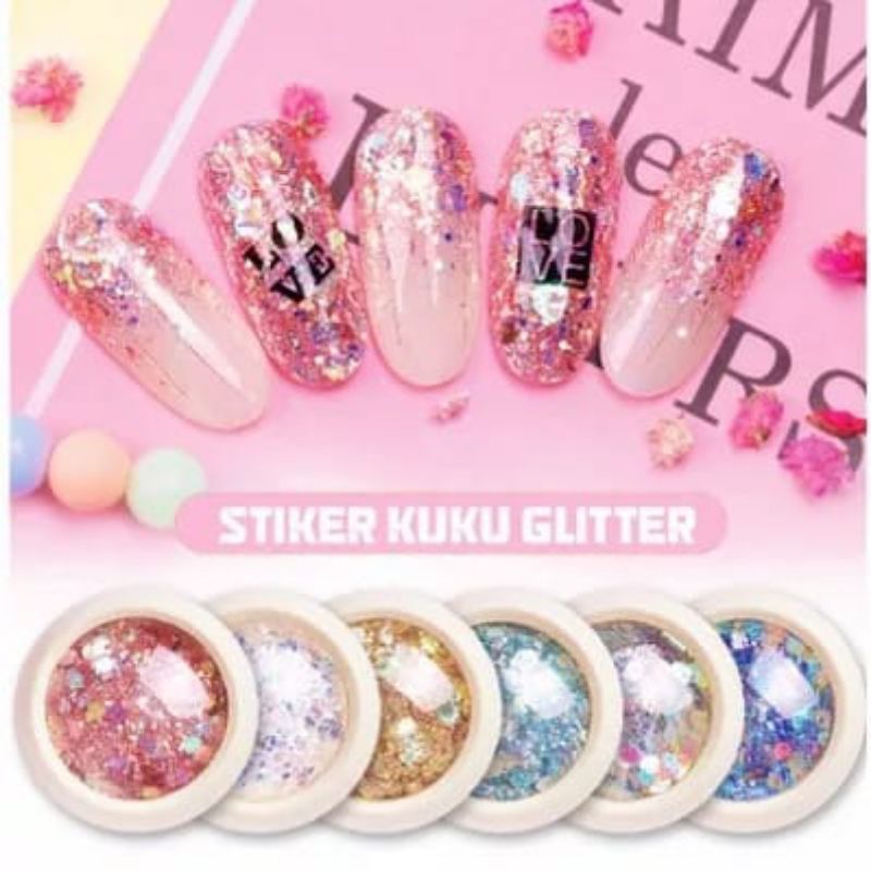 Jual High Quality Nail Art Glitter Blink kuku Sticker kuku Hexagonal ...