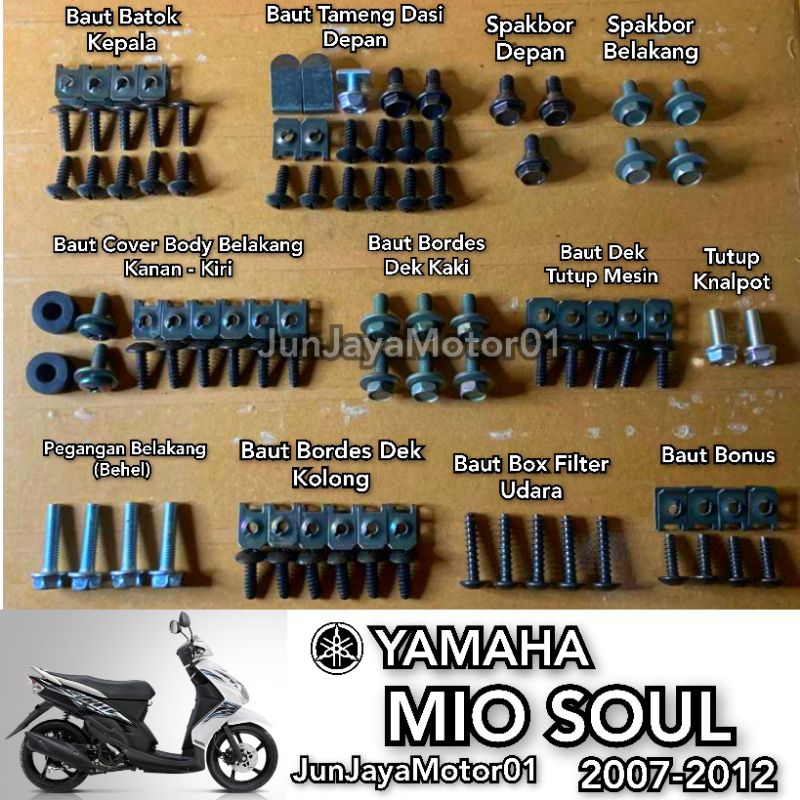 Jual Baut Lengkap Fullset Body Yamaha Mio Soul Karbu / Baut Bodi Full ...
