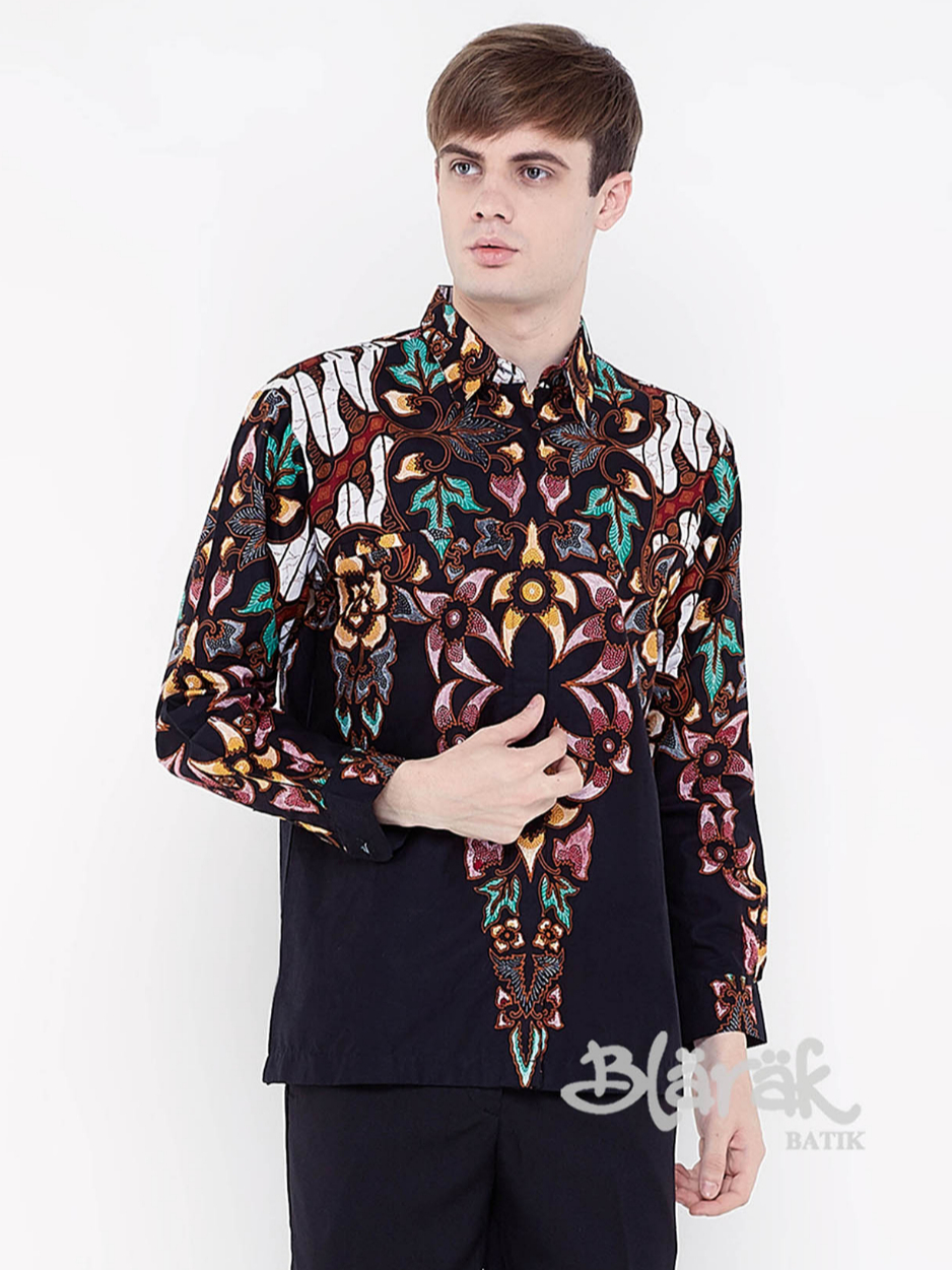 Jual BLARAK - Baju Batik Pria AHY 4 Hitam | Shopee Indonesia