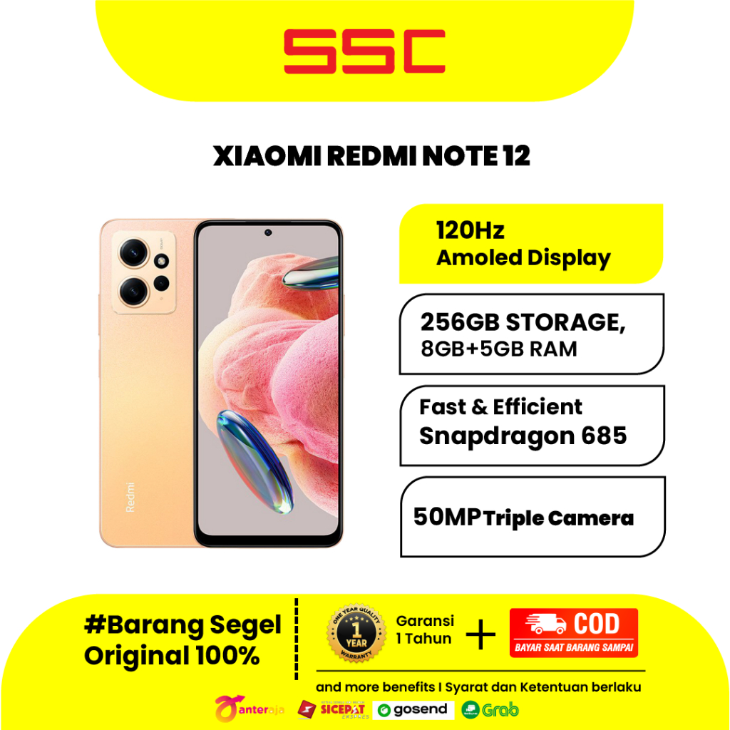 Jual Xiaomi Redmi Note 12 8/256GB 50MP Triple Kamera 120Hz AMOLED NFC ...