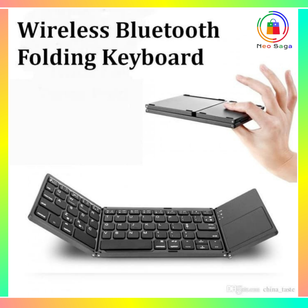 Jual Wireless Keyboard Lipat Foldable Keyboard & Touchpad Bluetooth ...