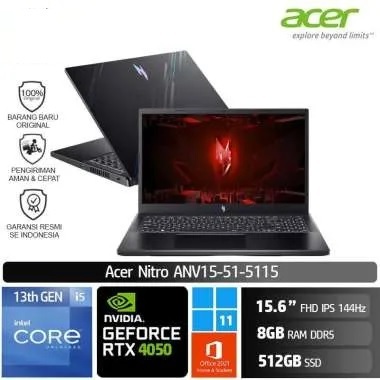 Jual Acer Nitro V 15 ANV15 51 5115 Core i5-13420H 8GB 512GB RTX4050 6G ...