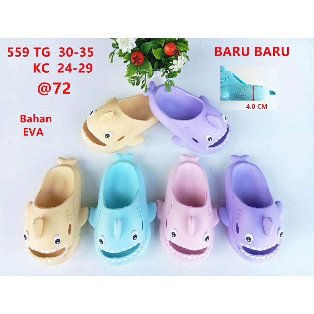 Jual Sandal hiu sendal lucu karakter hiu baby shark model terbaru dan ...