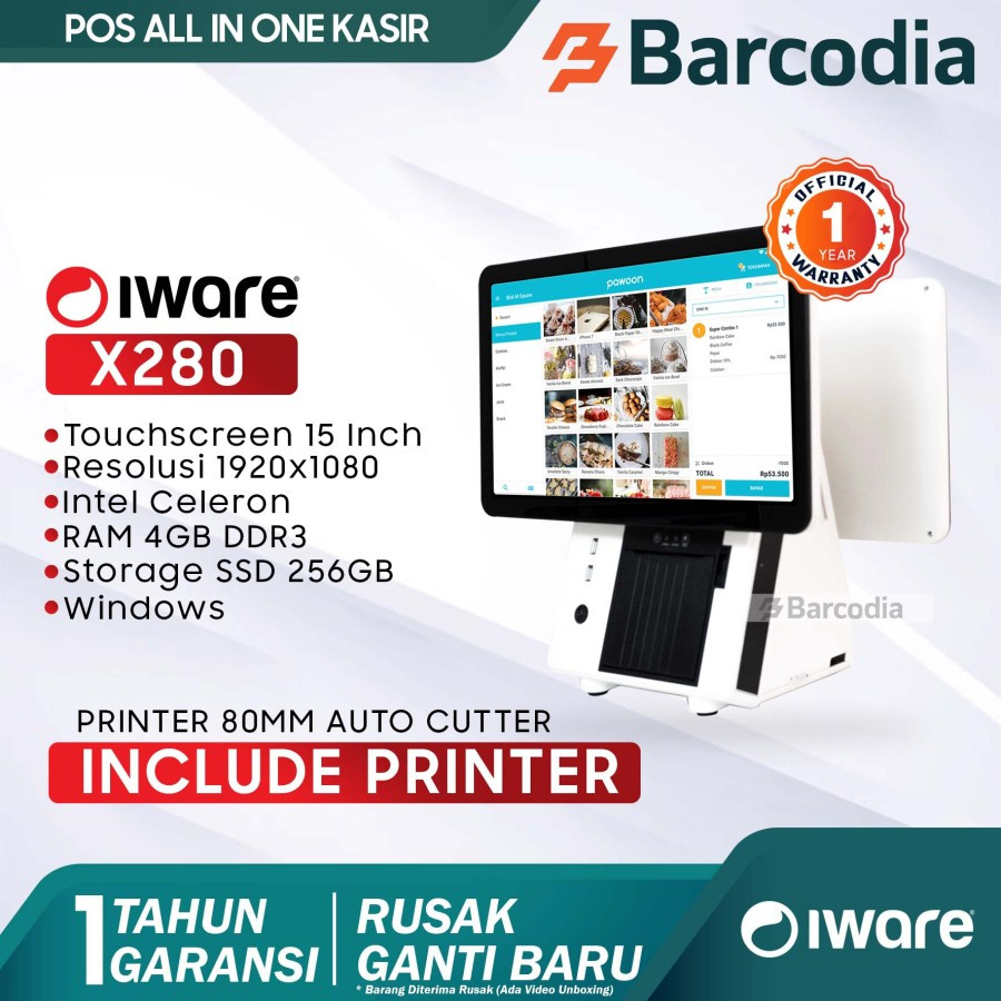 Jual Iware Mesin Kasir POS PC All in One X280 Touchscreen | Shopee Indonesia