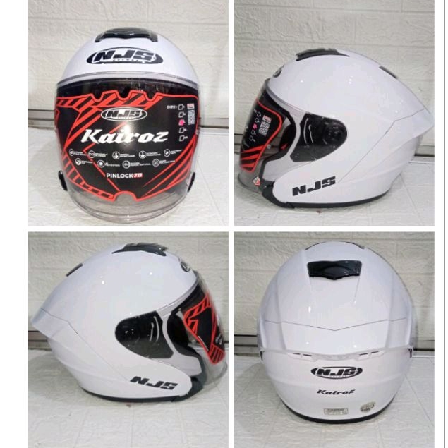Jual HELM NJS KAIROZ ORIGINAL SOLID | HELM HALF FACE | Shopee Indonesia