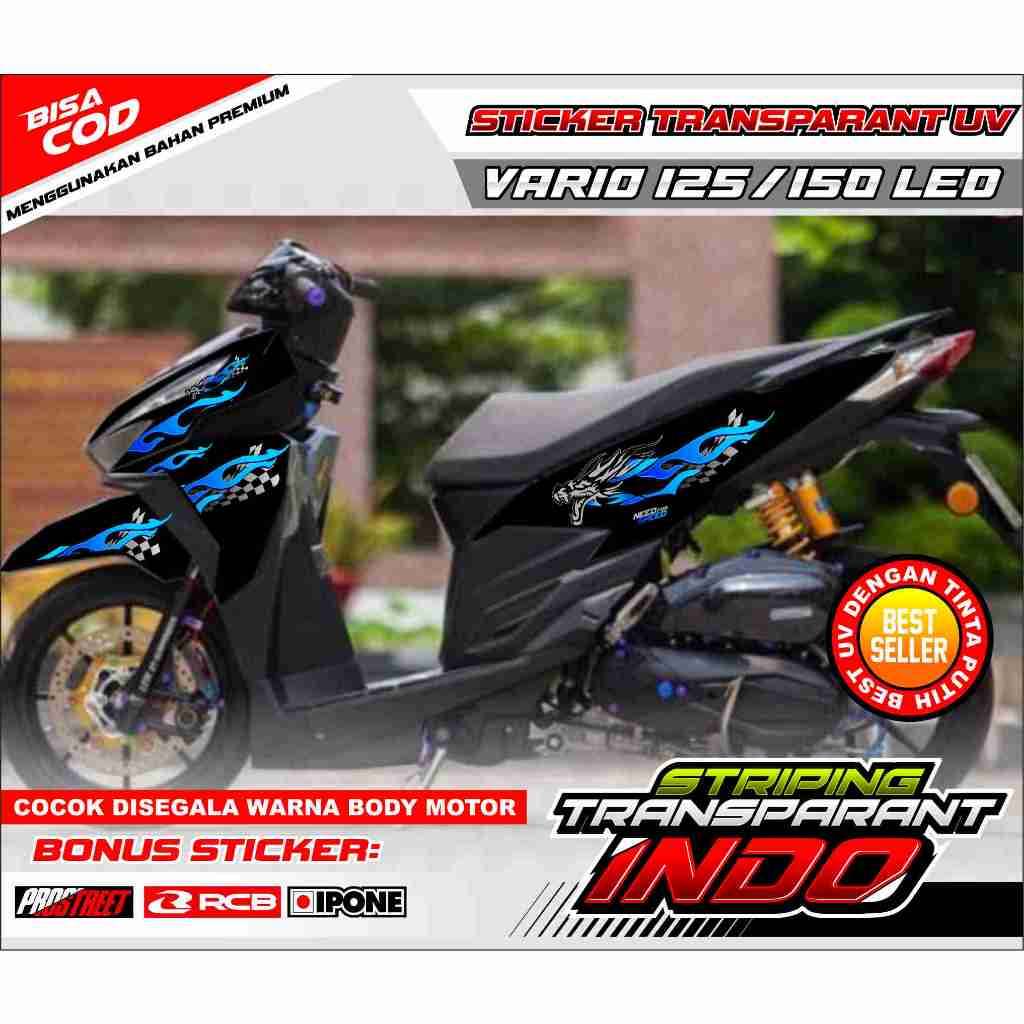 Jual STRIPING HONDA VARIO 125 150 LED DESAIN NAGA API / STICKER LIST MOTOR HONDA VARIO 125 150 ...