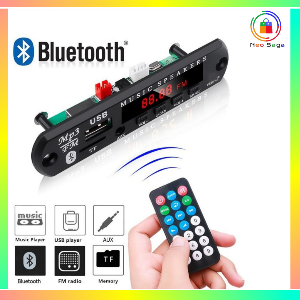 Jual Modul Mp3 12v Bluetooth 5 0 Fm Radio Usb Aux Kit Tf Card Modul Shopee Indonesia