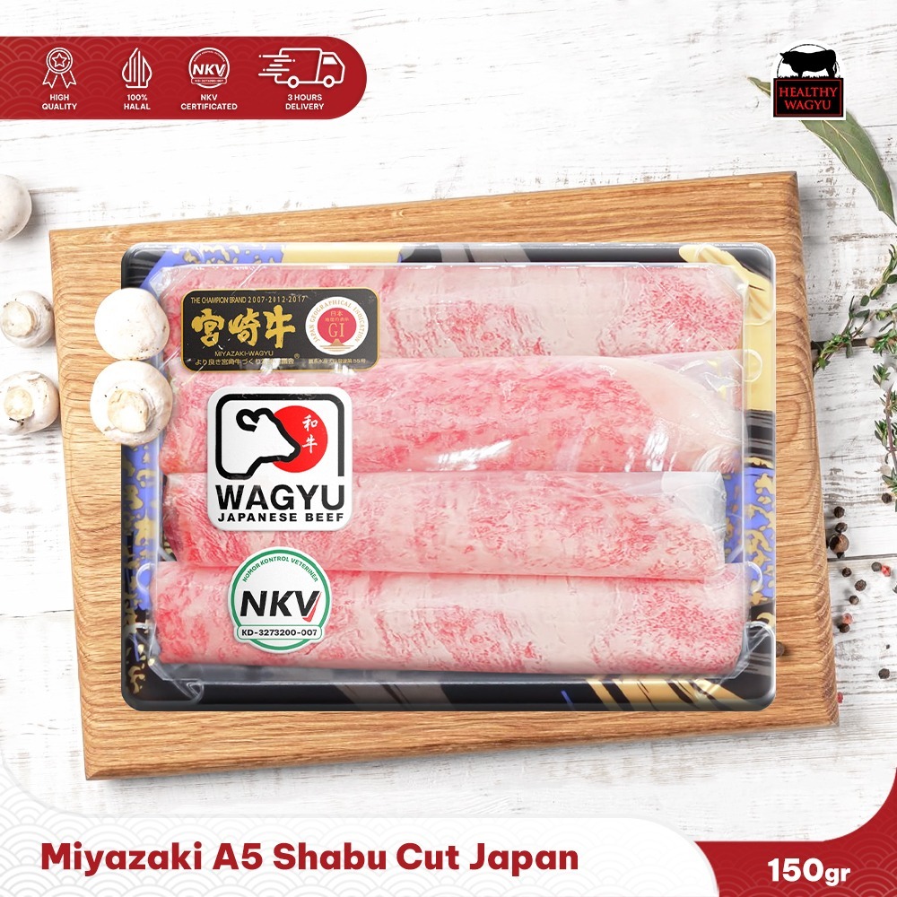 Jual Miyazaki A5 Shabu Cut Japanese Beef 150 Gram HealthyWagyu | Shopee Indonesia