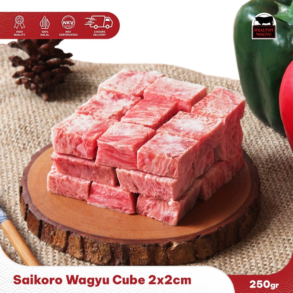 Jual Saikoro Wagyu Cube Daging Saikoro Kotak 2cmx2cm 250gr Healthy ...