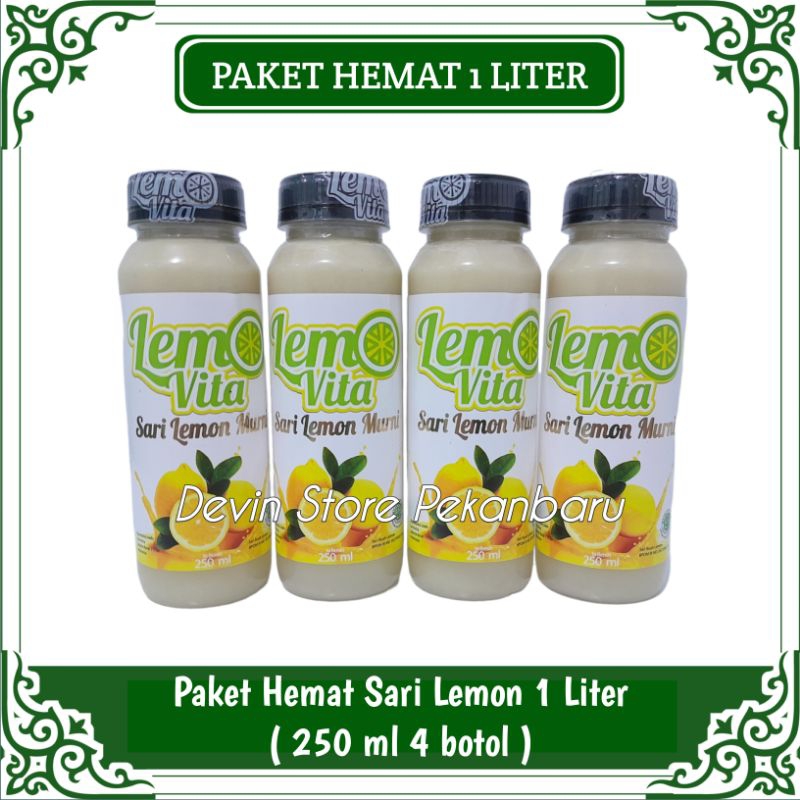 Jual Paket Hemat Lemovita 1 Liter (250 mL 4 botol) / Jus Sari Lemon ...