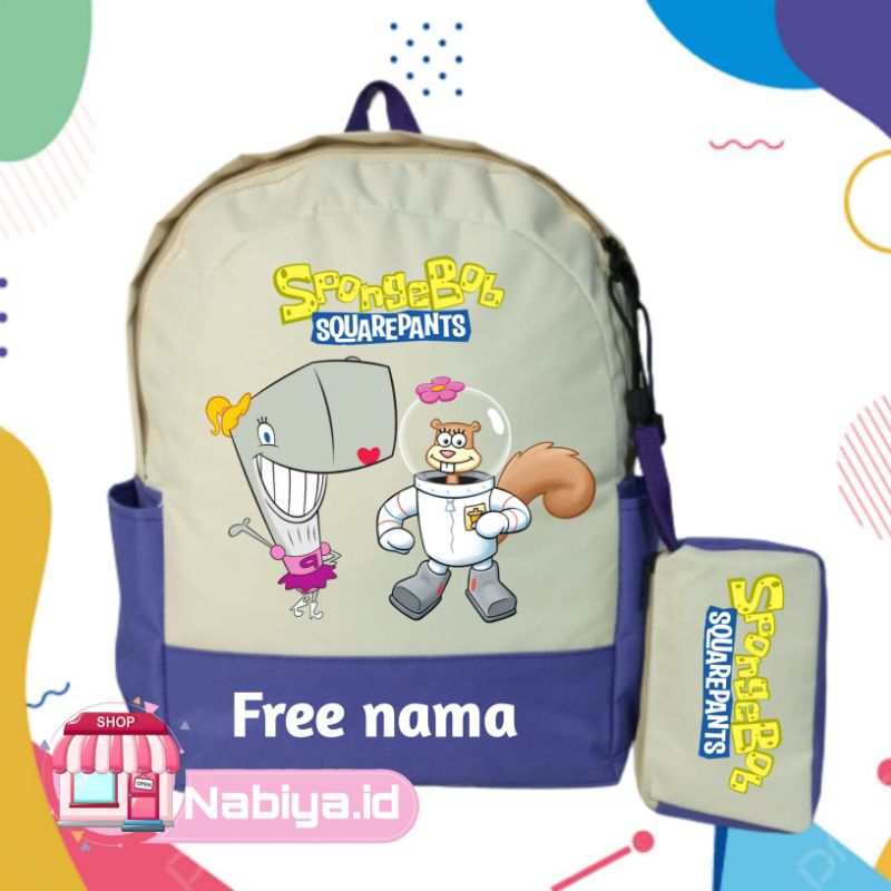 Jual TAS RANSEL SPONGEBON (PEARL KRABS & SANDY CHEEKS) BACKPACK ANAK ...