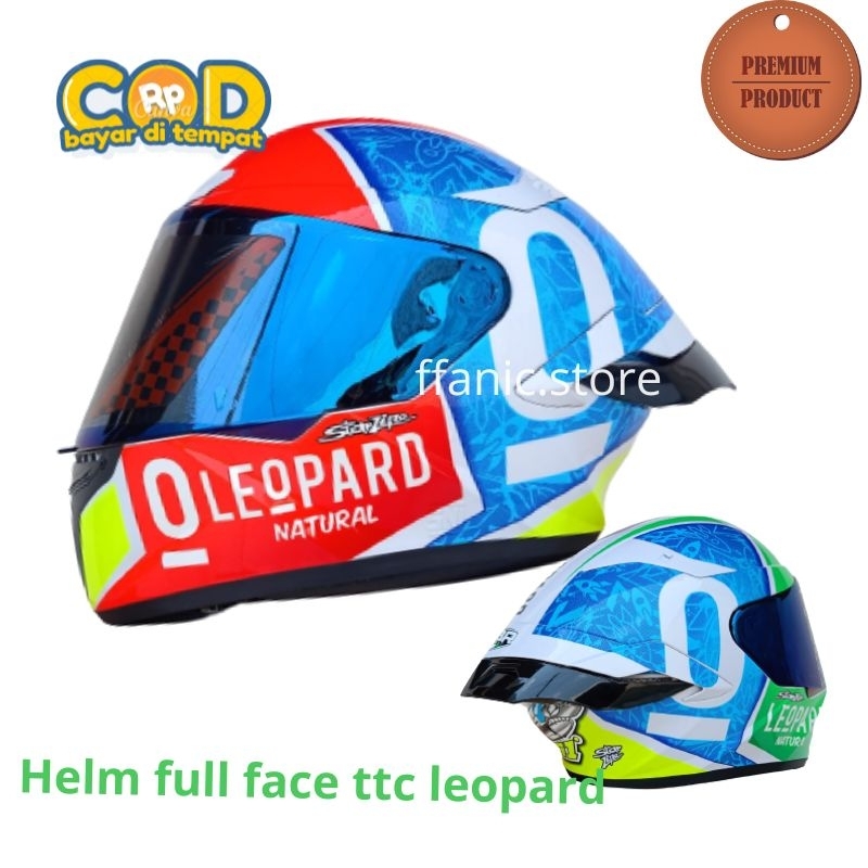 Jual Helm TT COURSE leopard full face paket ganteng spoiler ttc BISA ...