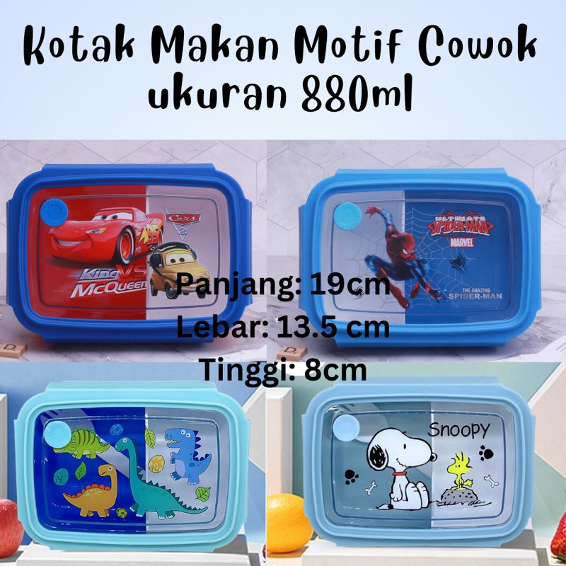 Jual Kotak Makan Karakter Tutup Karet Lunch Box Karakter 2 sekat | Shopee Indonesia