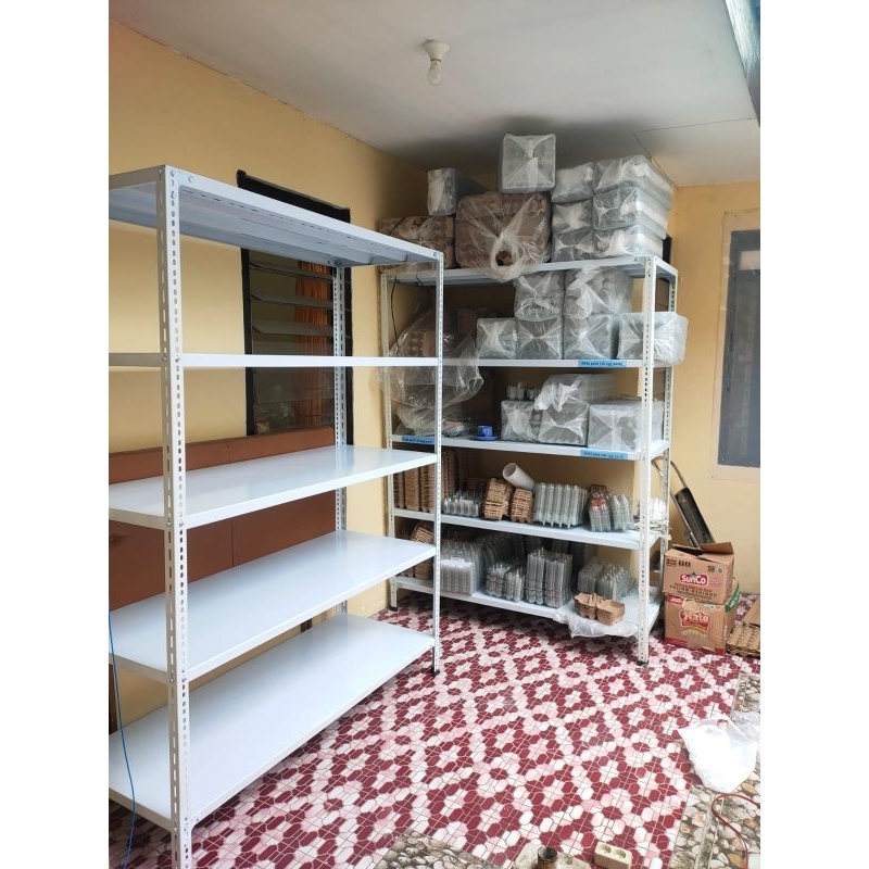 Jual rak plat besi siku tebal bisa bongkar pasang P 150 50 200 susun 5 ...