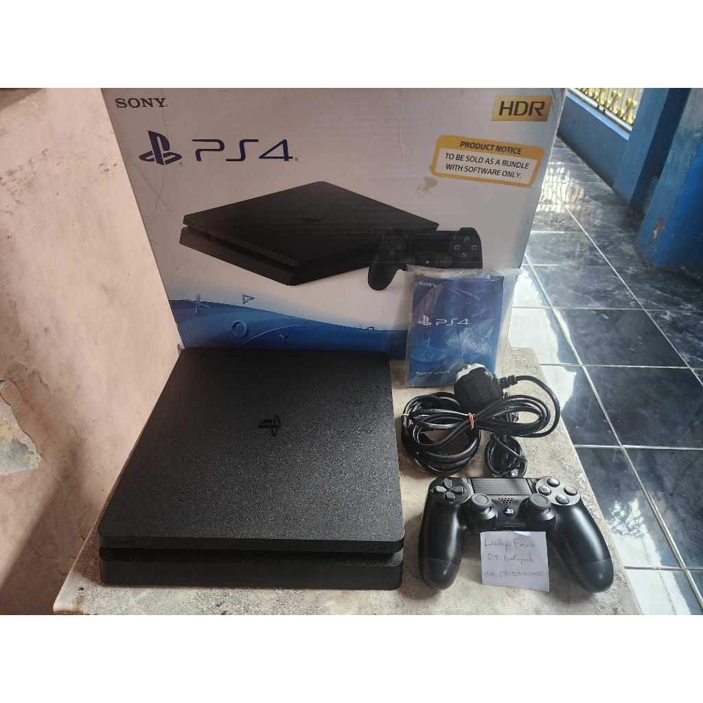 Jual PlayStation PS 4 PS4 Slim Black 500GB CUH 21xx Fullset 07 | Shopee ...
