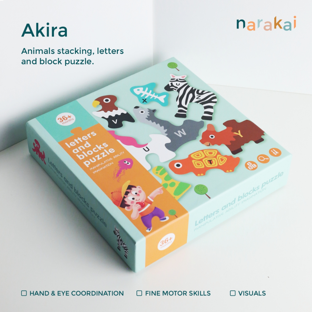 Jual Akira-Letters and Blocks Puzzle | Mainan Kayu Anak | Shopee Indonesia