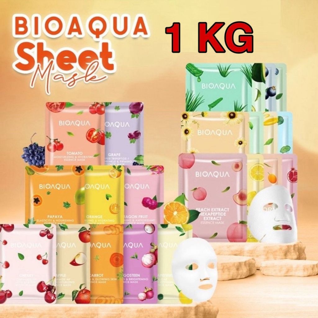 Jual 1 KG BIOAQUA Sheet Mask Hydrating Essence Face Mask Brightening Moisturizing / Bioaqua ...