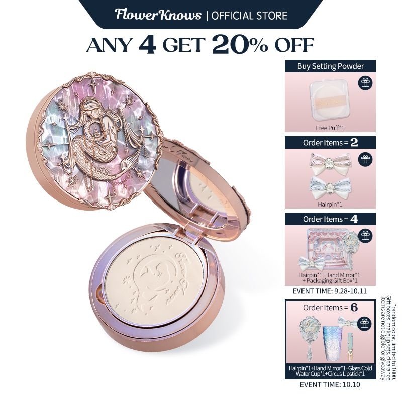 Jual Flower Knows Moonlight Mermaid Series Setting Powder | Shopee ...