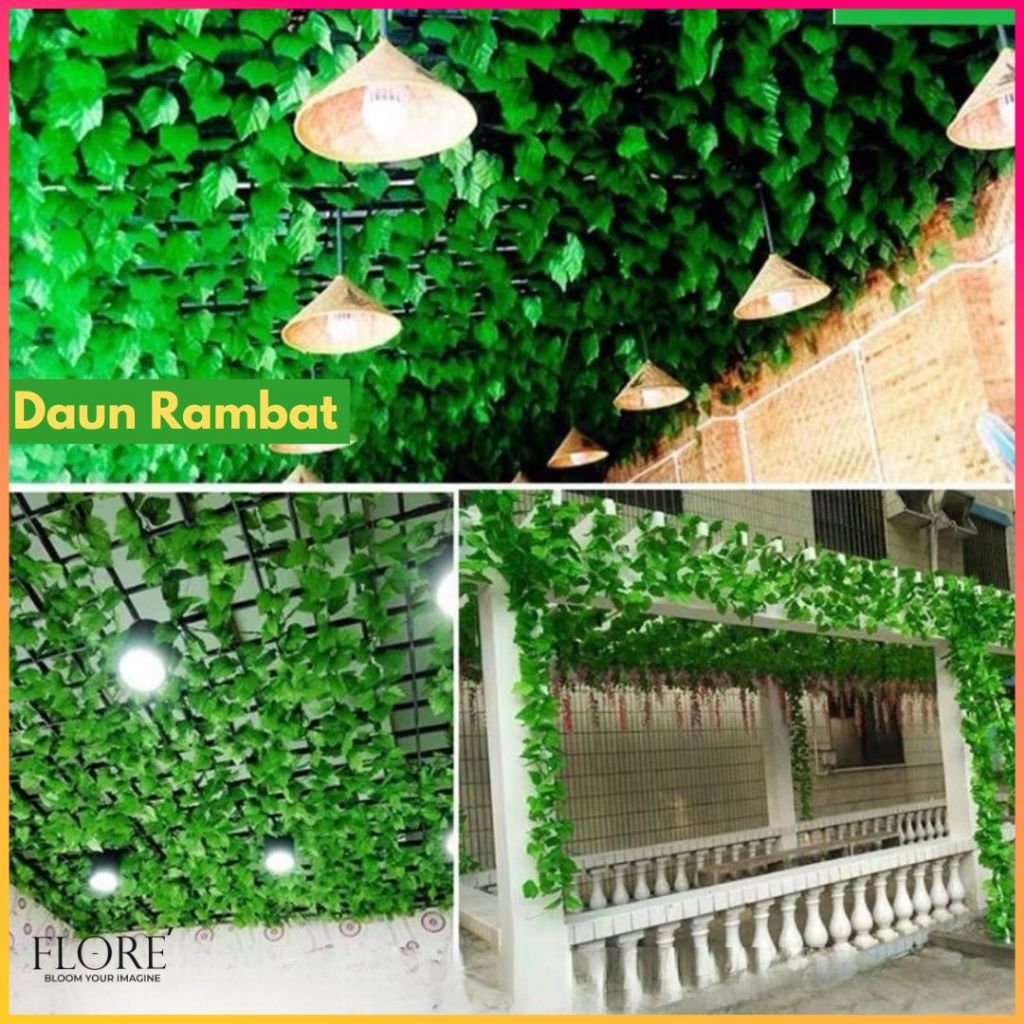 Jual Daun Rambat Sri Gading 240 cm/Daun Dekorasi/Daun Plastik/Daun ...