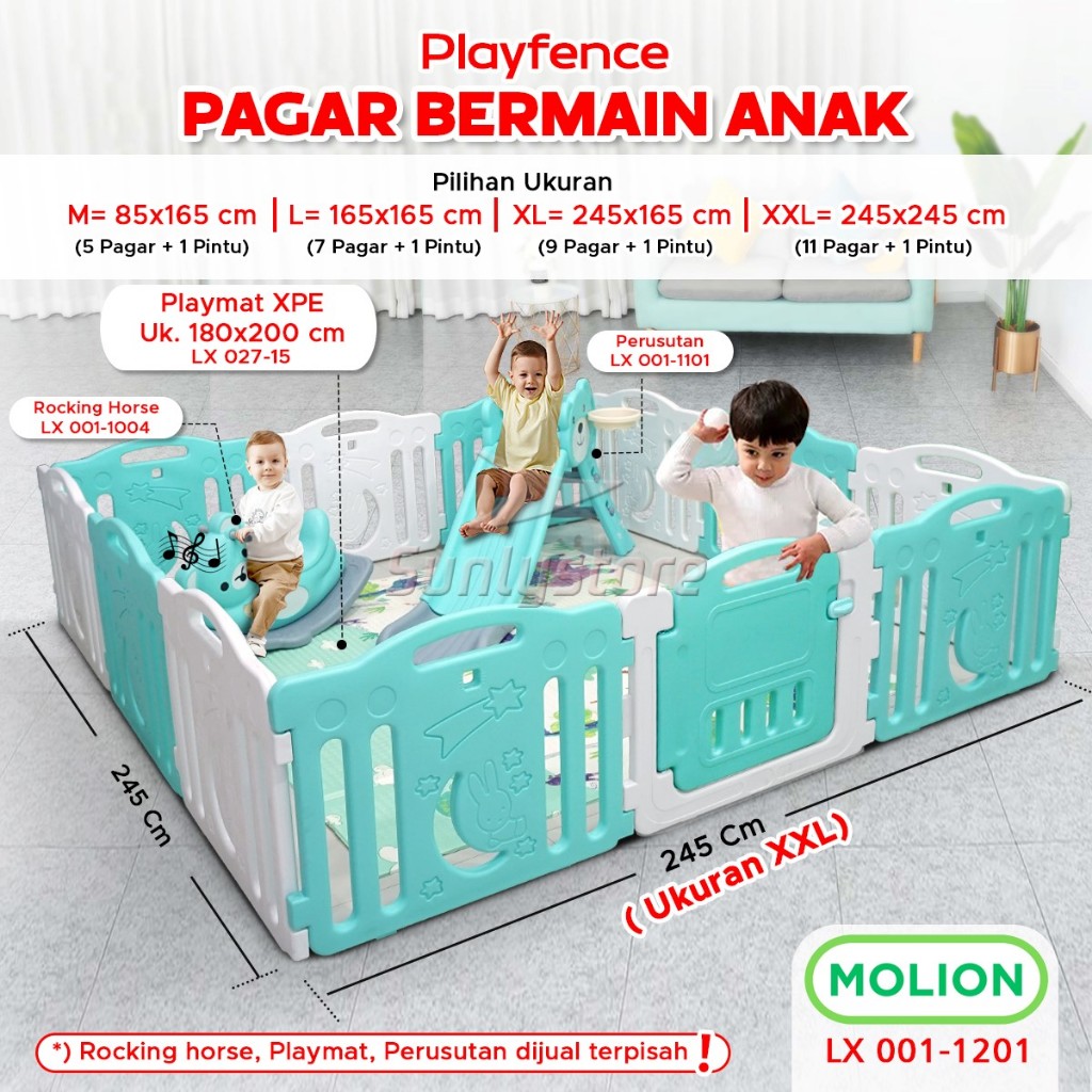 Jual MOLION Pagar Bayi Pagar Anak Baby Fence Pagar Mainan Anak Prosotan ...
