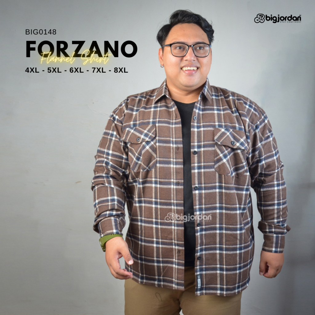 Jual FORZANO - kemeja flannel pria jumbo size original from Big Jordan ready size 3XL-8XL pria ...