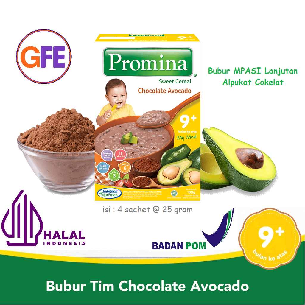 Jual Promina Bubur Tim Alpukat Coklat MPASI Bayi 9 Bulan Chocolate ...
