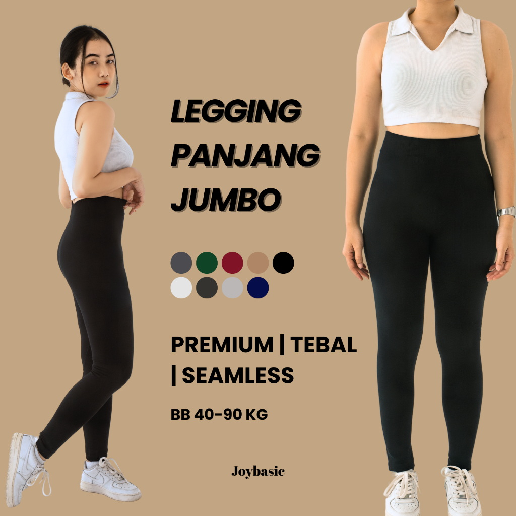 Jual Joybasic Legging Highwaist Tebal Super Nyaman Bahan Fleece Jumbo Fit To 90 KG | Shopee ...
