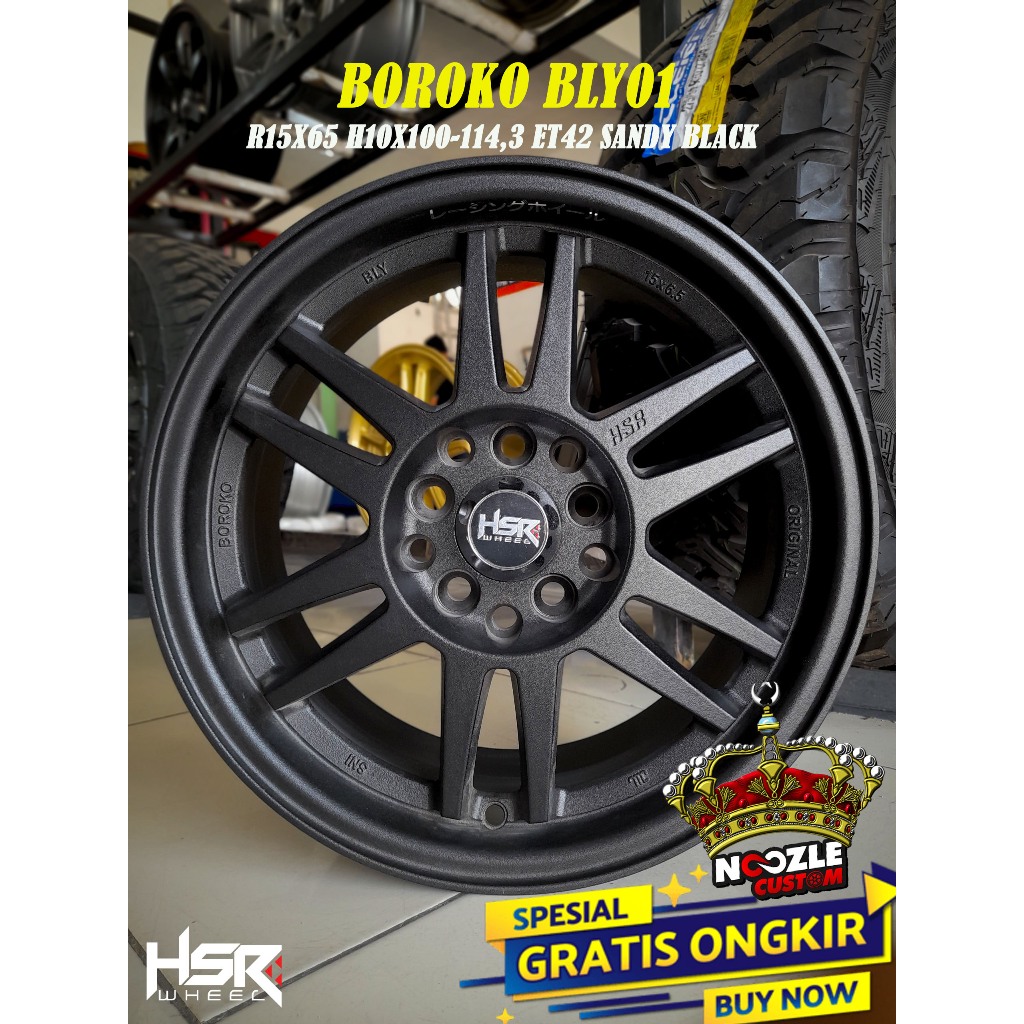 Jual Velg Mobil suzuki Ertiga Nex Xenia R15 Baut 5 Pelek Racing HSR Terbaru Ring 15 Black ...