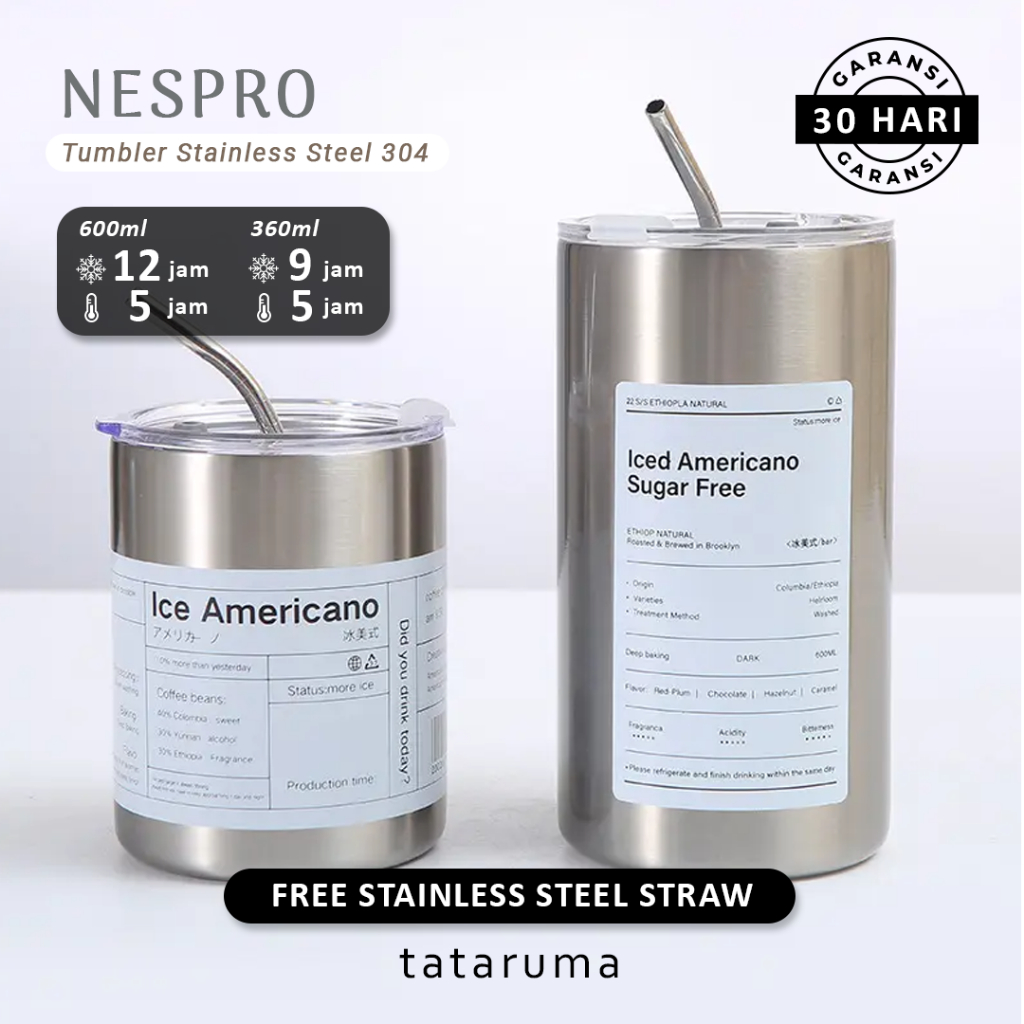 Jual TATARUMA Nespro - Tumblr Full Stainless Steel 304 Estetik Kedap ...