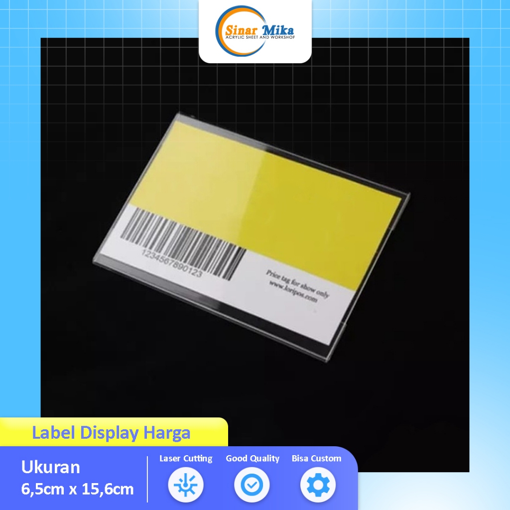 Jual Label Display Harga Acrylic ukuran 15,6 cm x 6,5cm | Shopee Indonesia