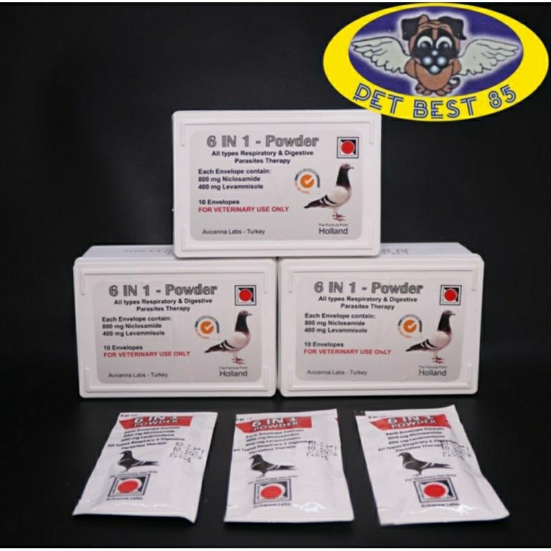 Jual Obat Cacing/Parasit Burung 6in1 1sachet = 5gr Powder Soluble Water ...