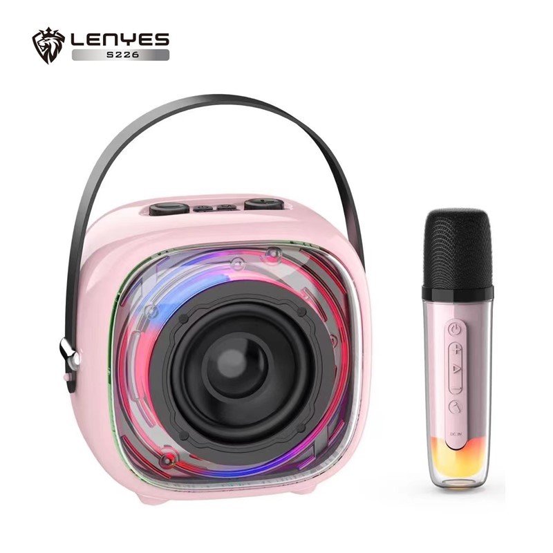 Jual LENYES S226 KTV RGB LED Light Wireless Speaker + Microphone ...