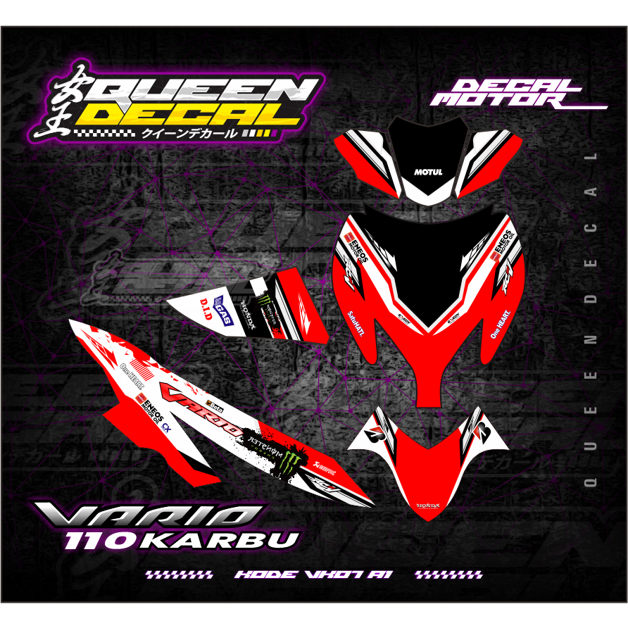 Jual Sticker Decal Full Body Vario 110 Old - Sticker vario karbu merah ...