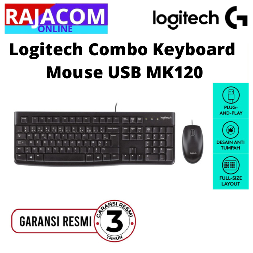 Jual Logitech MK120 Combo Keyboard dan Mouse Kabel USB | Shopee Indonesia