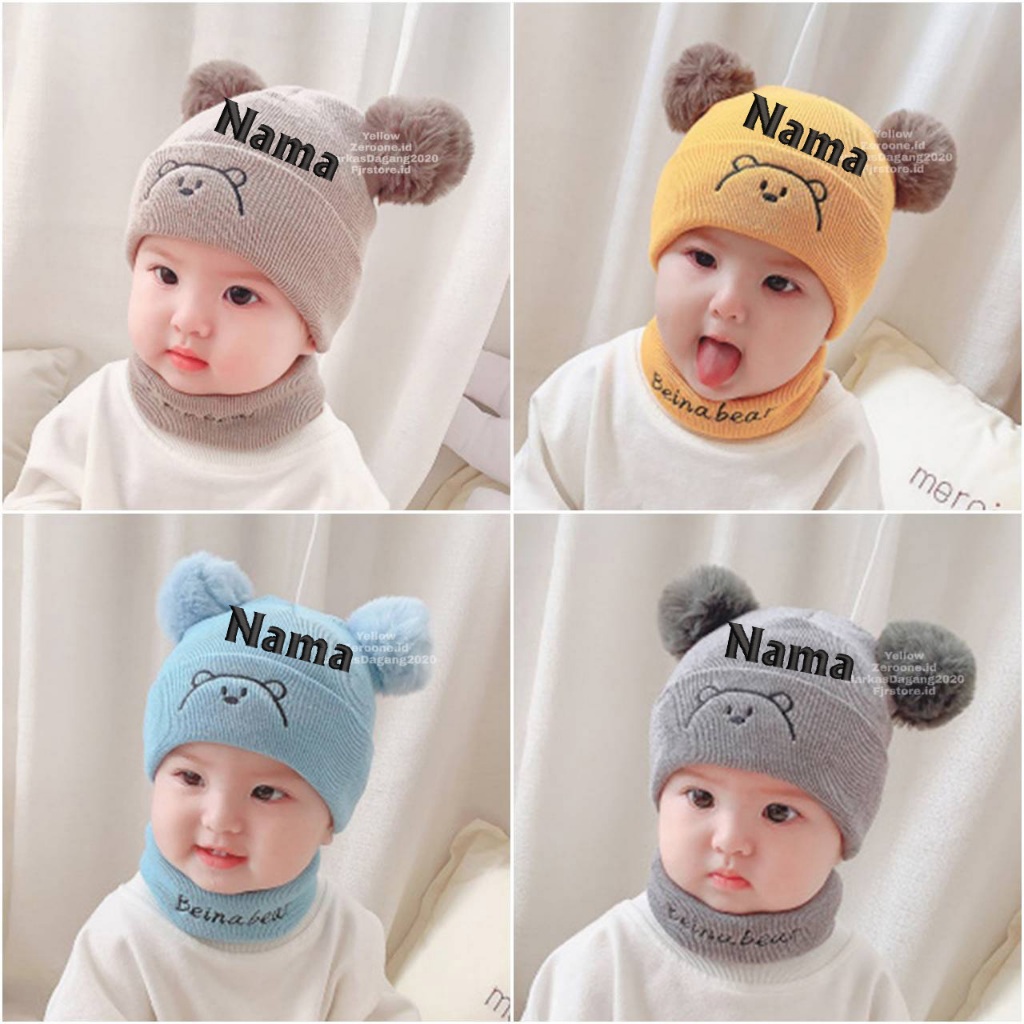 Jual KUPLUK BAYI BORDIR PANDA GRATIS TAMBAH NAMA | Shopee Indonesia