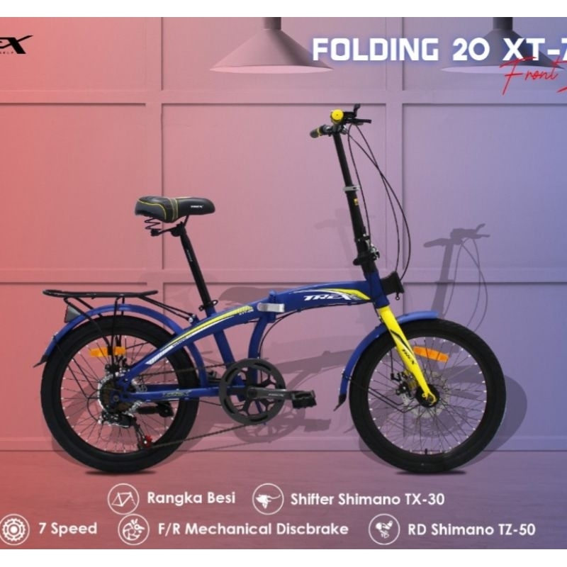 Jual SEPEDA LIPAT TREX SHIMANO EQUIPMENT CAKRAM 20 INCH | Shopee Indonesia