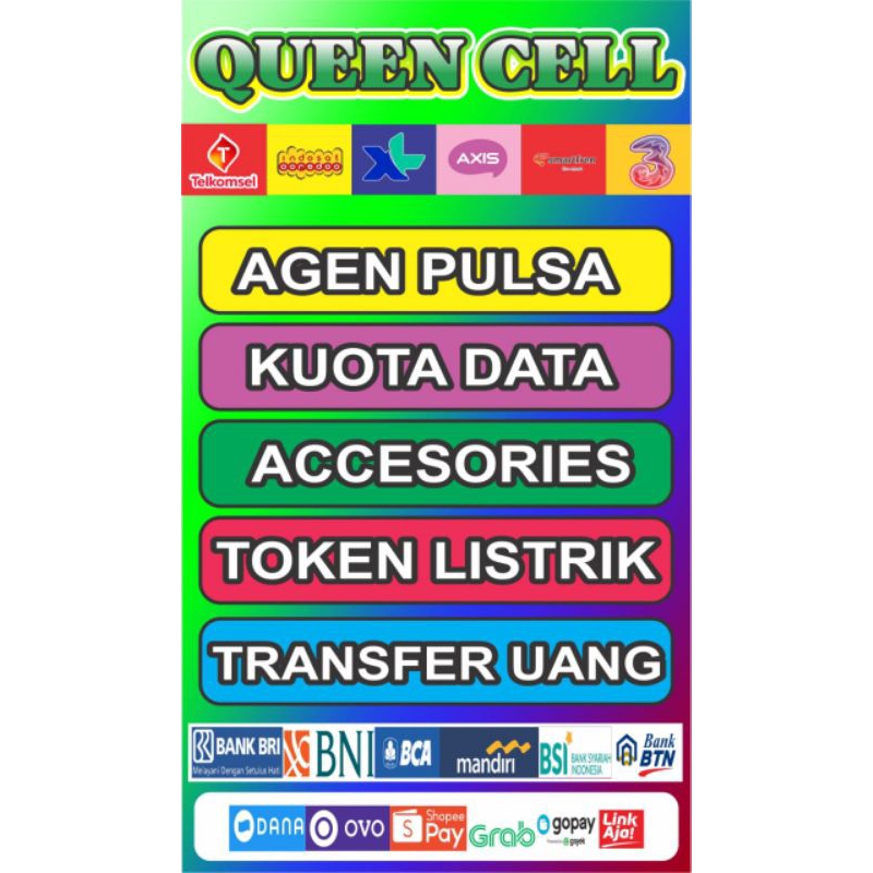 Jual Spanduk konter pulsa Custom design | Shopee Indonesia