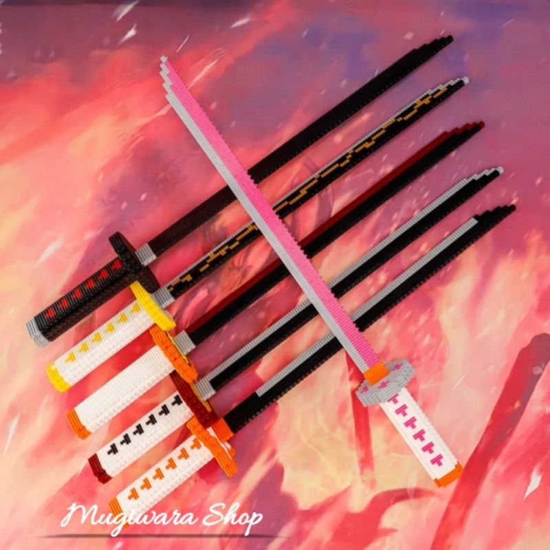 Jual Mainan Brick Block Nichirin Kimetsu No Yaiba Pedang Rakit Anime ...